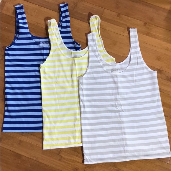 The Limited | Tops | Lot Of 3 The Limited Striped Stretch Tanks Large ...